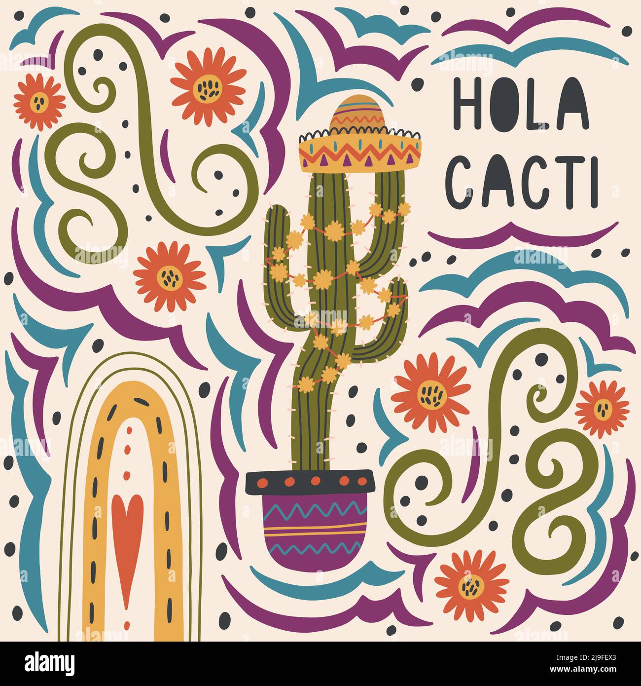 Cacti border Stock Vector Images - Alamy