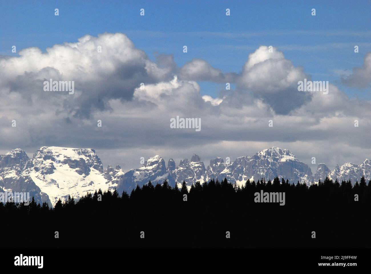 Landscape of the Dolomites mountains from the Asiago plateau Stock ...