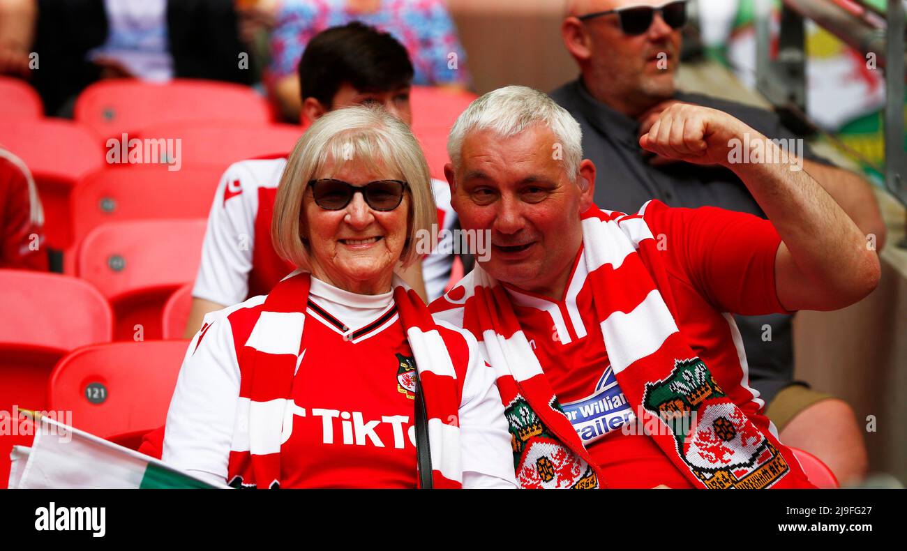 LONDON, ENGLAND - MAY 22: Wrexham fansduring The Buildbase FA Trophy ...