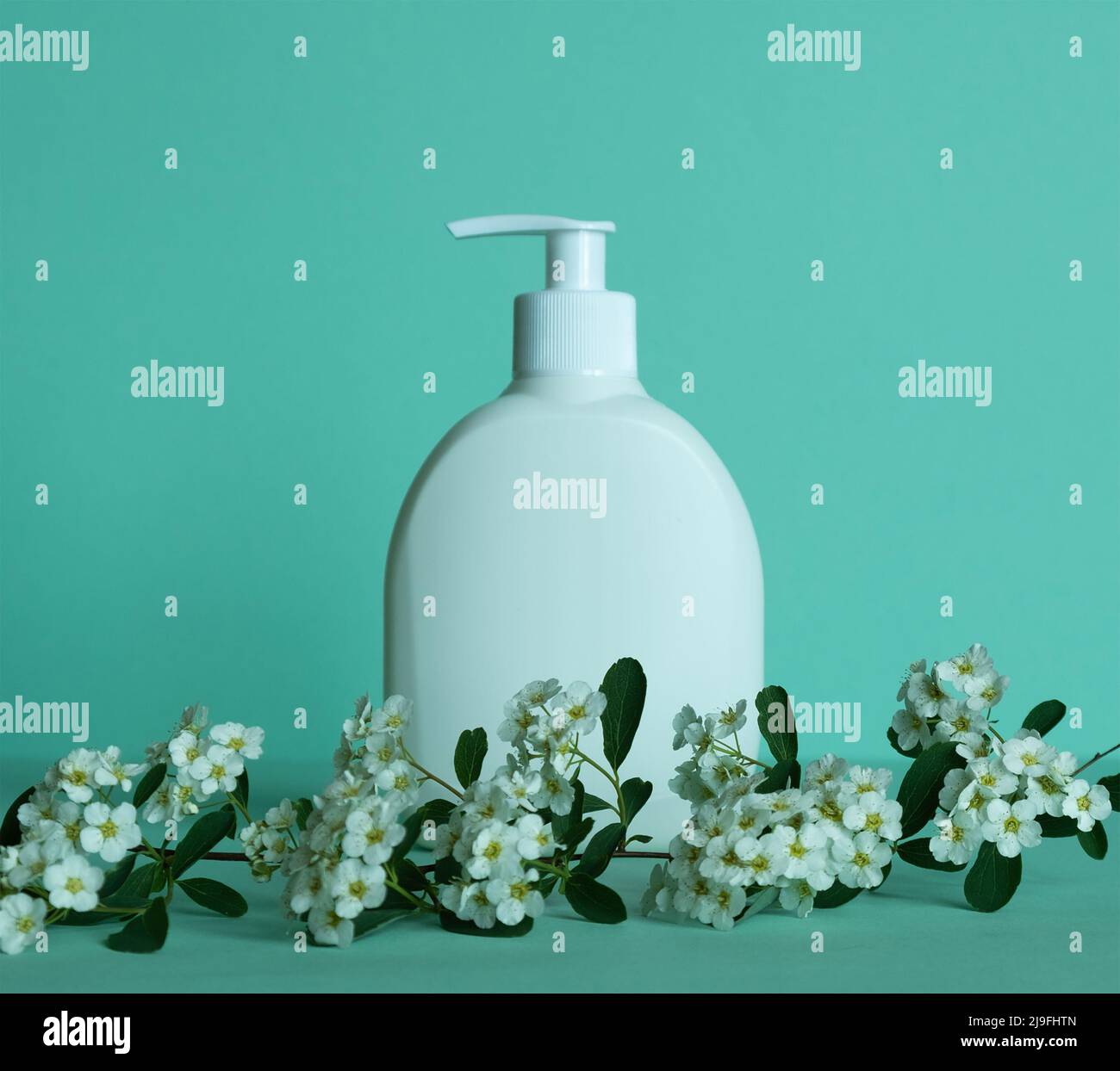 Bottles for cosmetic products without a label. Body care concept Stock ...