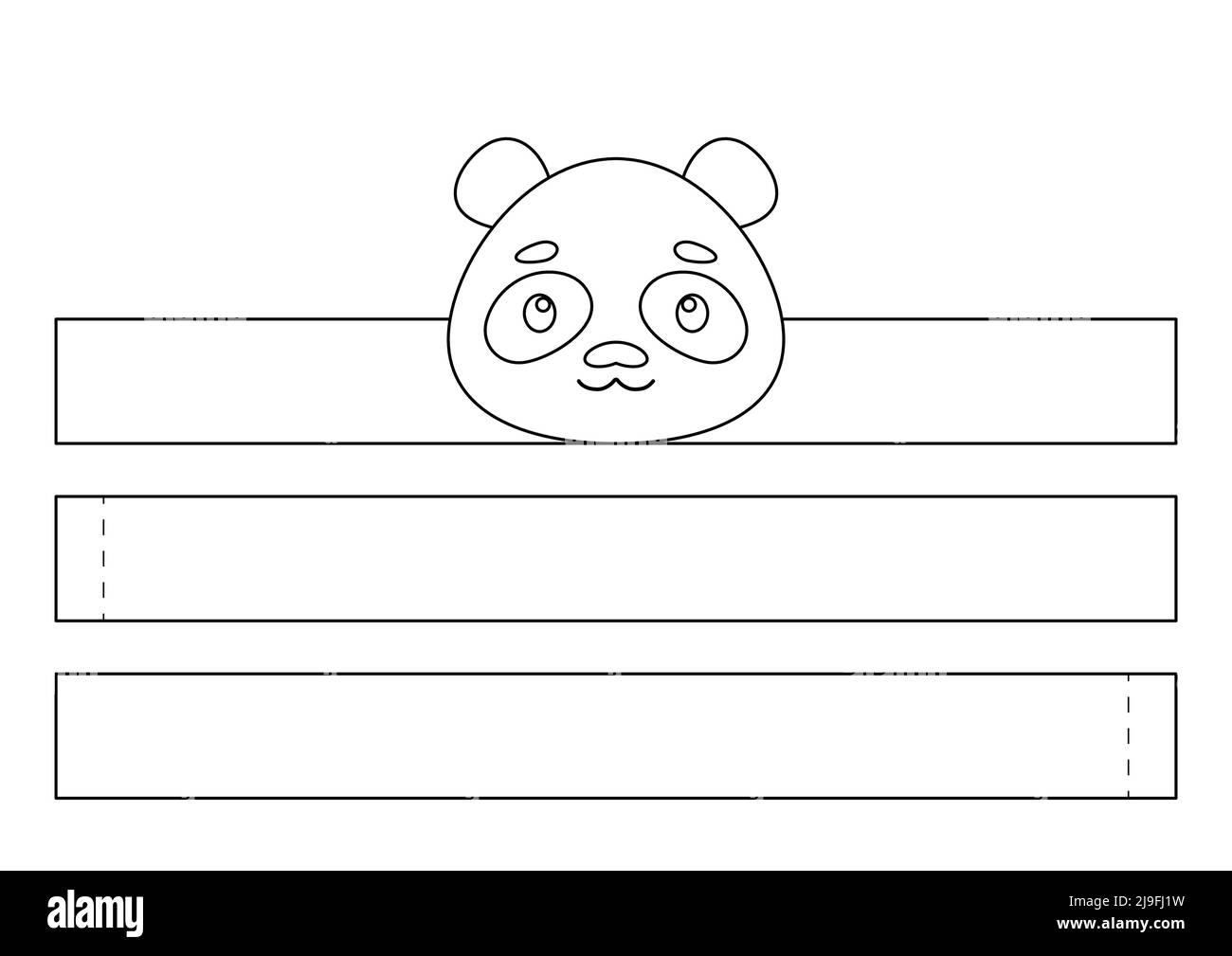 Printable panda paper crown. Fun accessory for entertainment. Diy cut ...