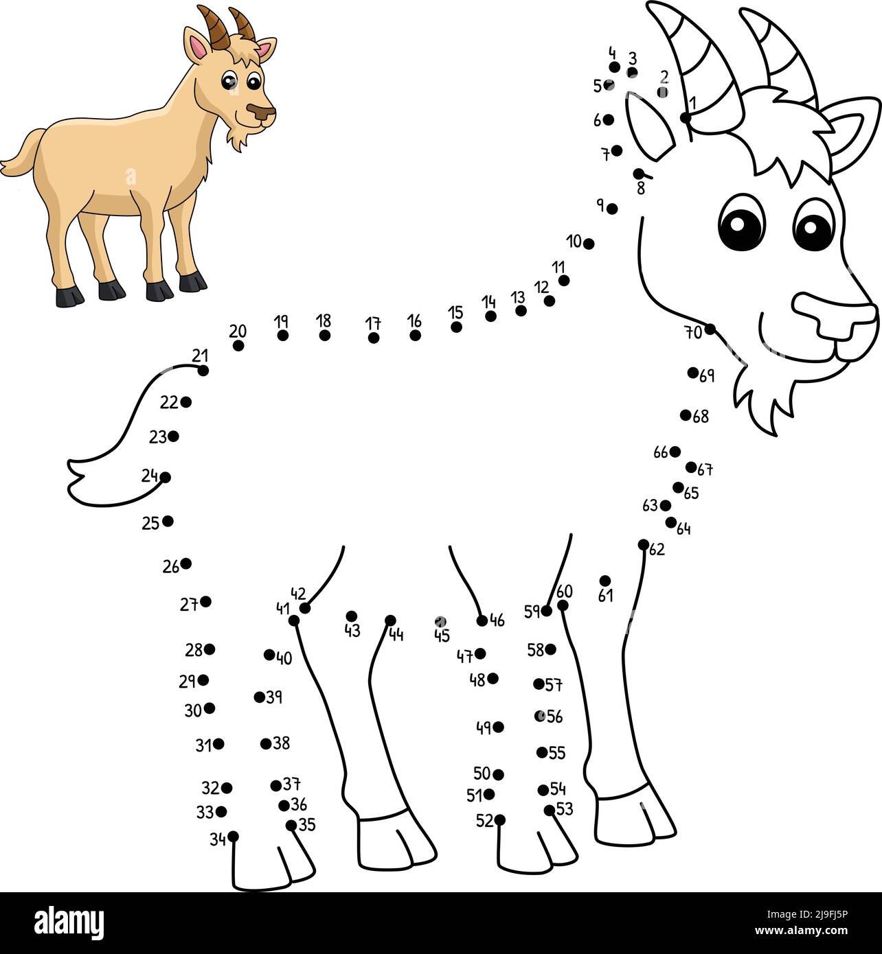 Dot to Dot Goat Coloring Page for Kids Stock Vector Image & Art - Alamy