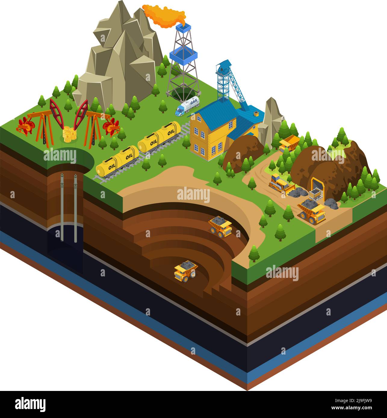 Gas drilling rig in Stock Vector Images - Alamy