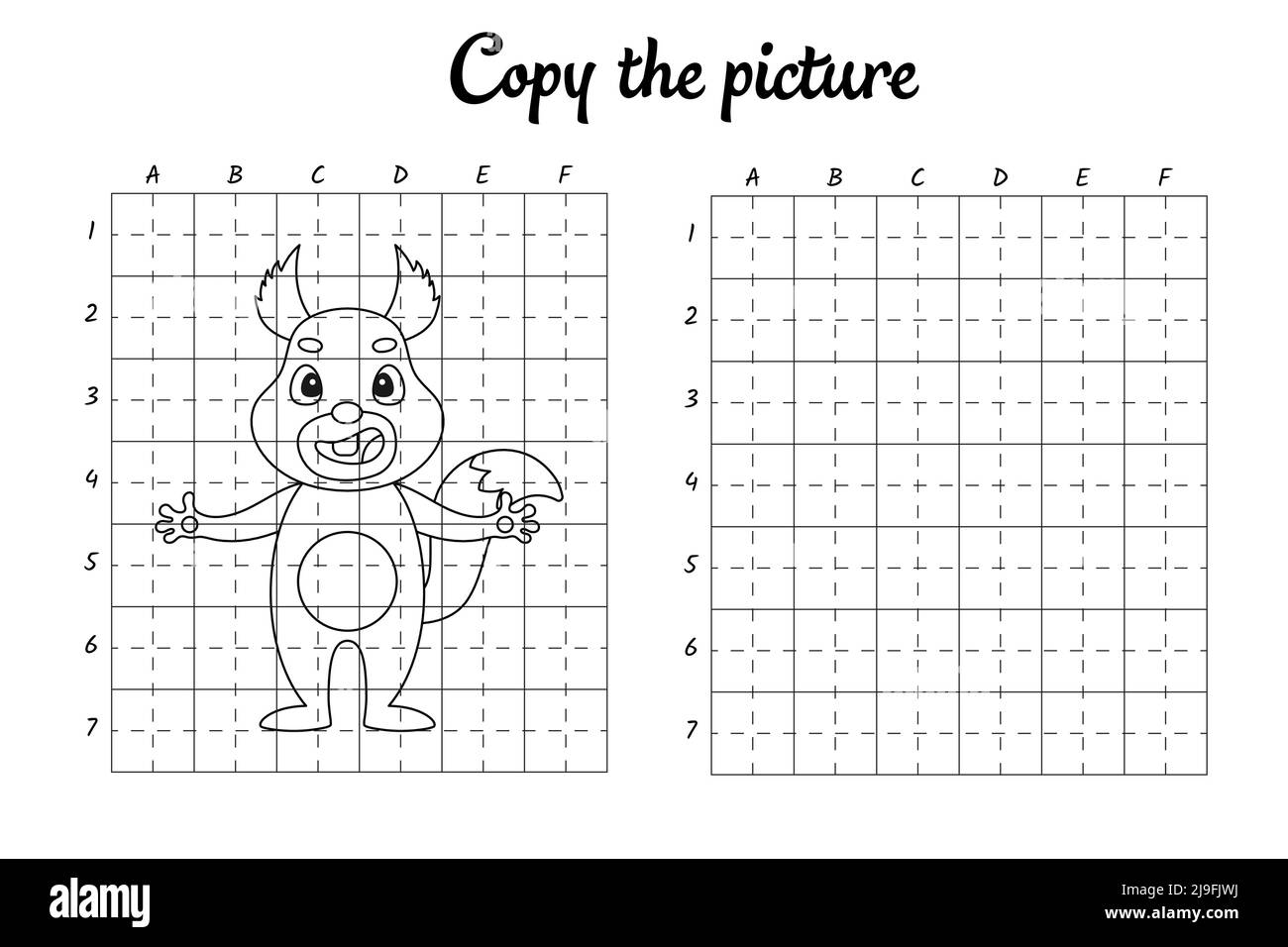 Copy the picture. Draw by grid. Coloring book pages for kids ...