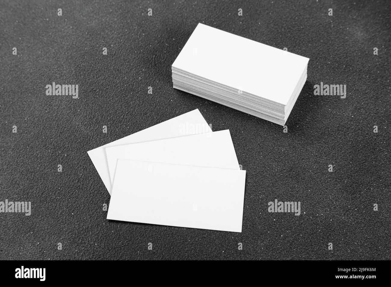 Business cards blank. Mockup on black background. Copy space for text ...