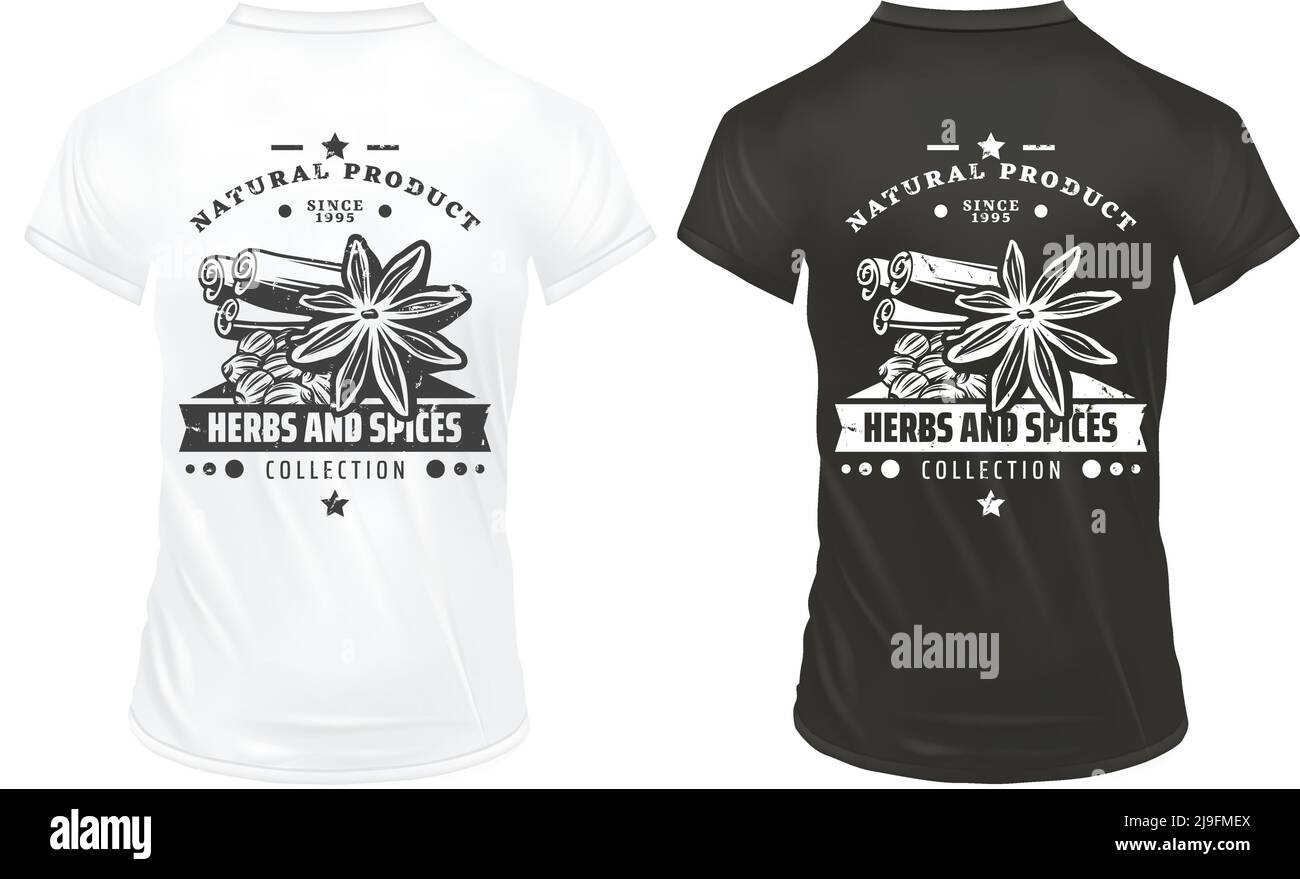 Vintage fresh organic spices prints with inscription cinnamon star ...