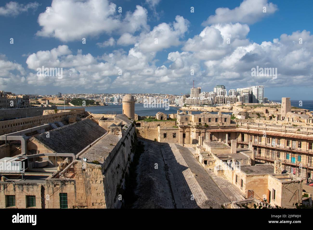 Silema as seen from the roof of Fort St. Elmo, Valletta, Malta Stock ...