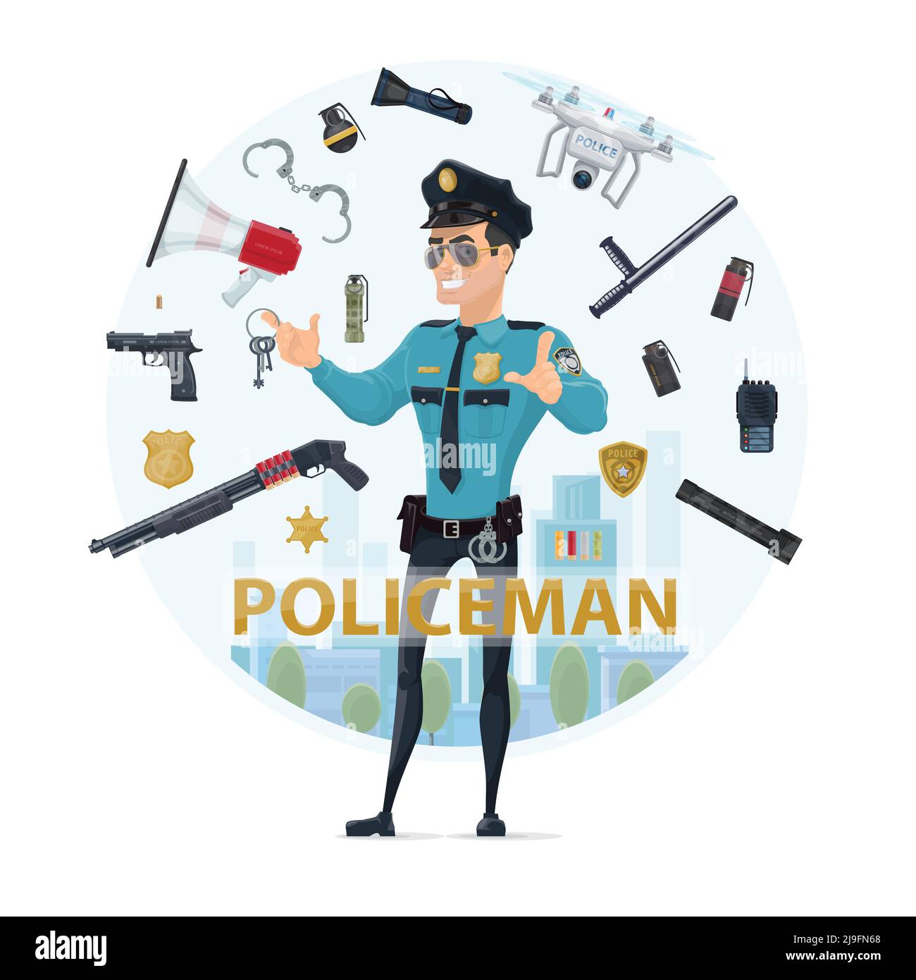 Police officer radio gun Stock Vector Images - Alamy