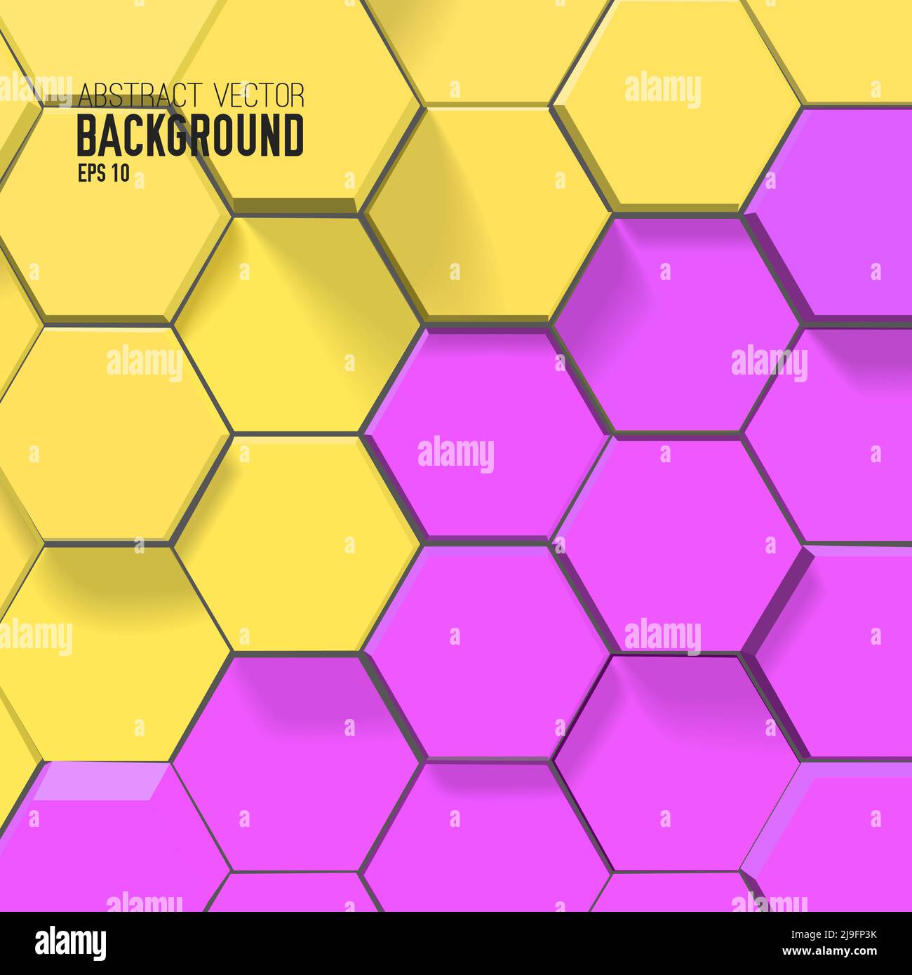 Abstract mosaic background with colorful connected 3d hexagons in geometric style vector ...
