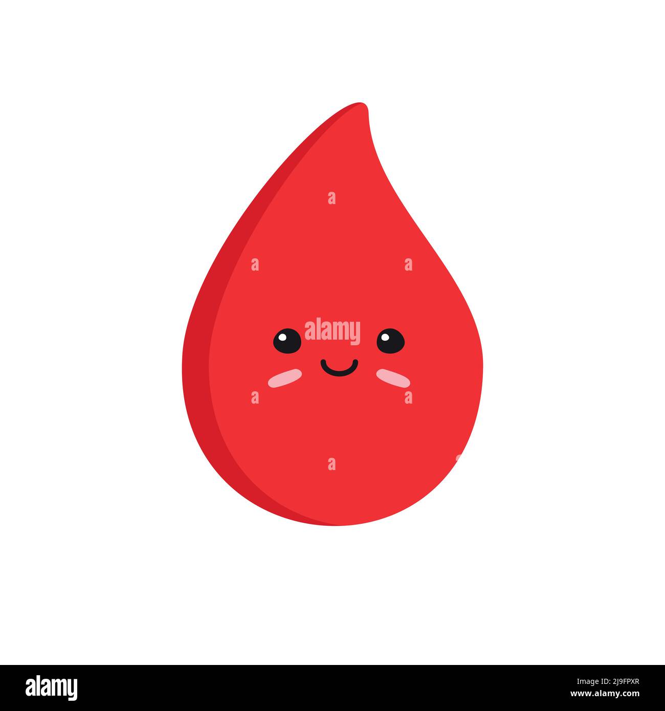 Vector flat hand drawn blood drop with face isolated on white ...