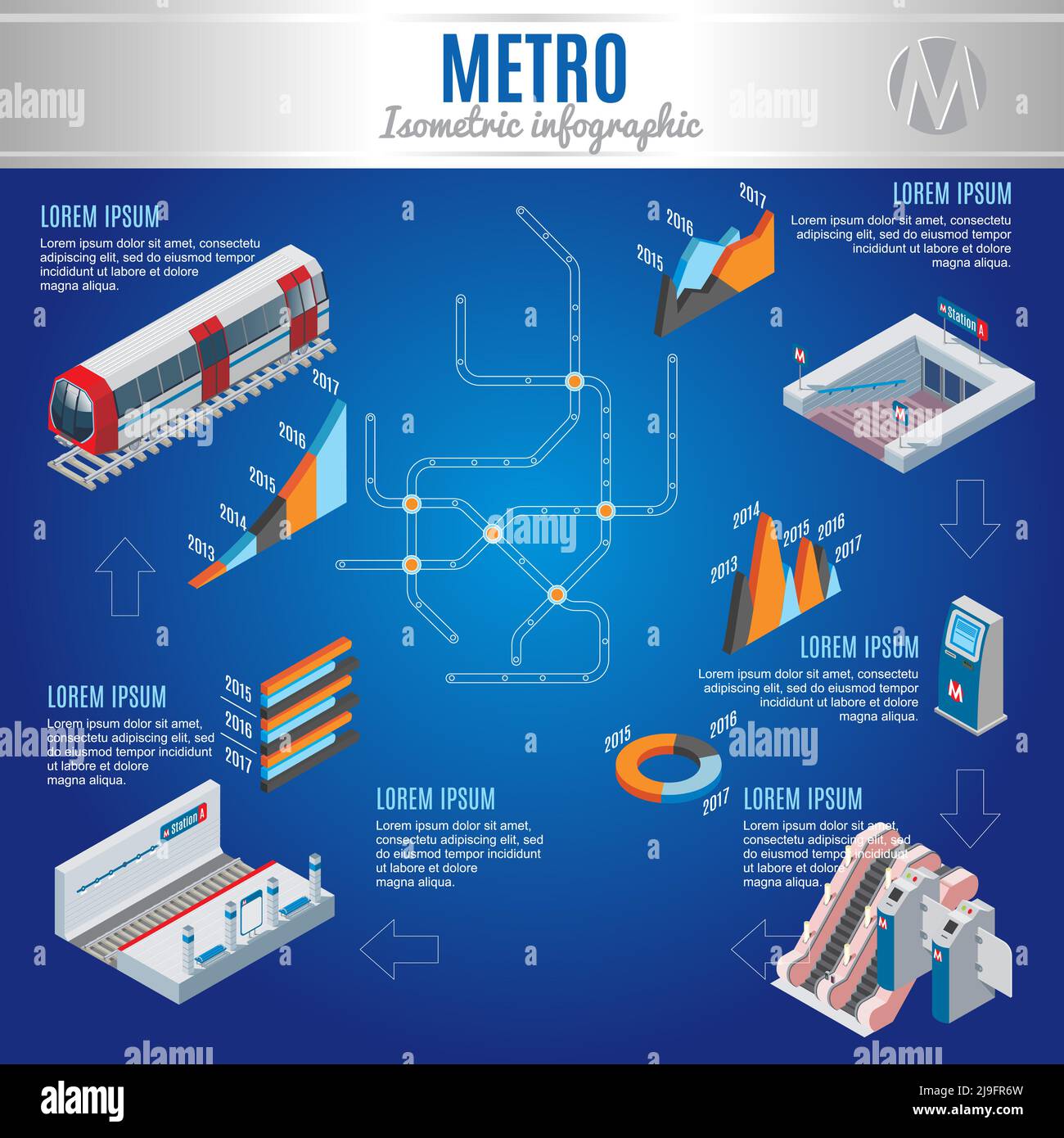 Isometric metro infographic concept with train entrance in underground subway station gate map ...