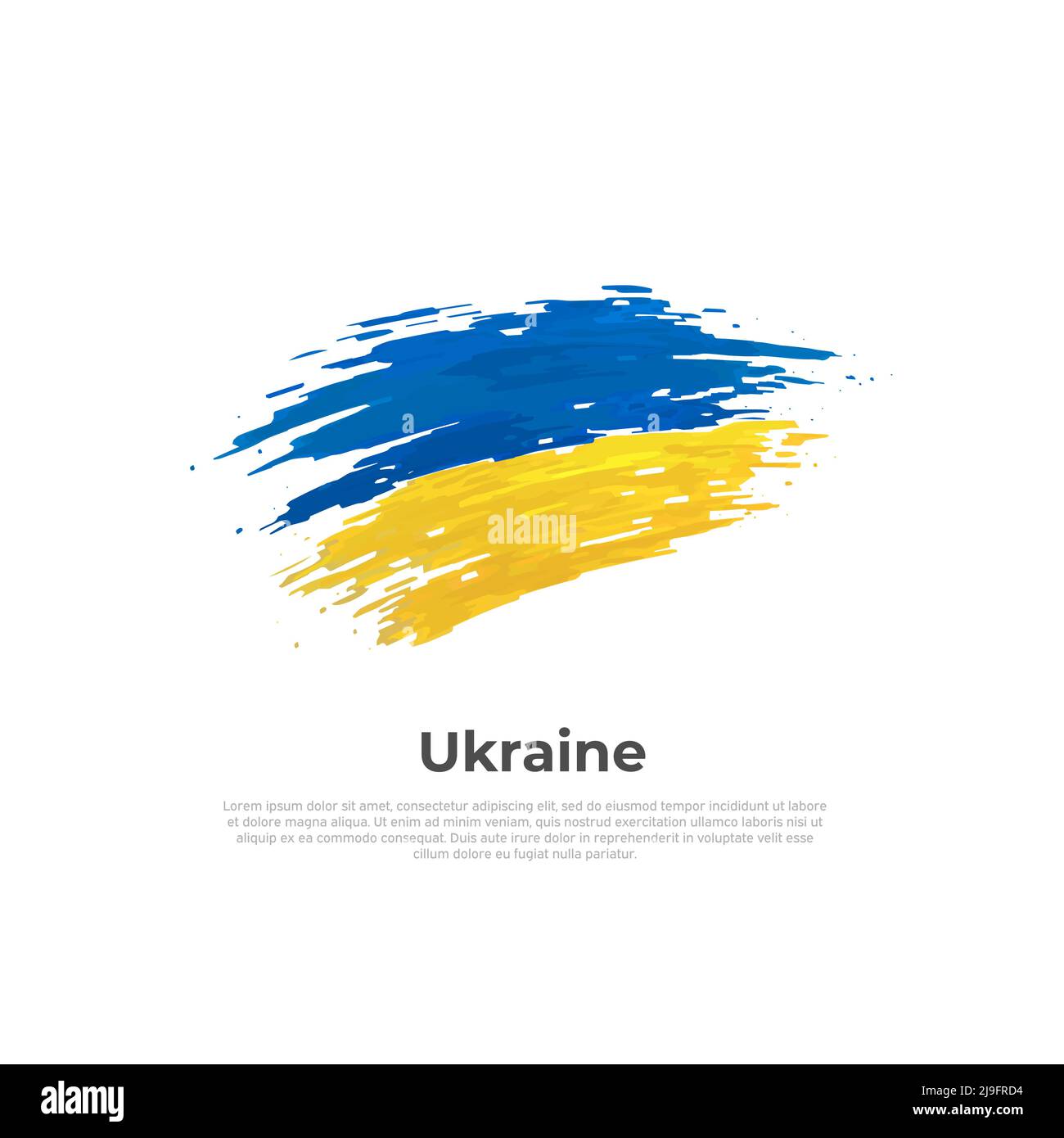 Ukraine flag. Brush strokes. Colored stripes ukrainian flag on a white ...