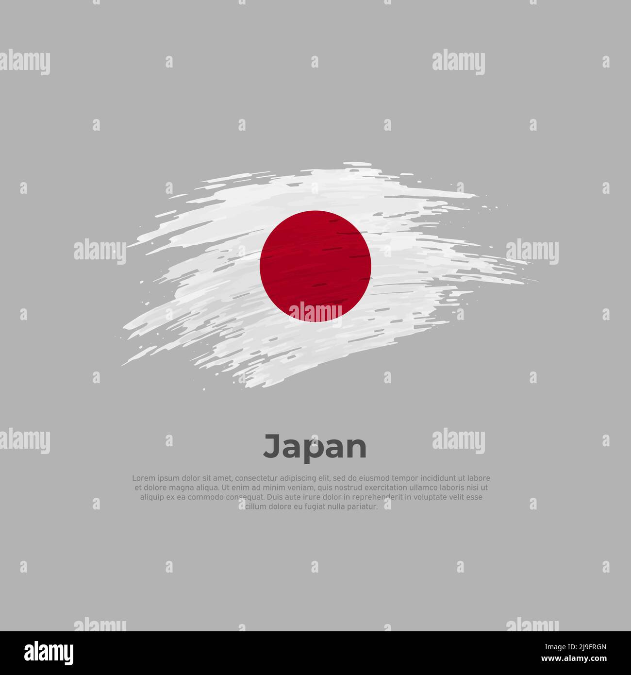 Japan flag. Brush strokes. Stripes colors of the japanese flag. Vector ...