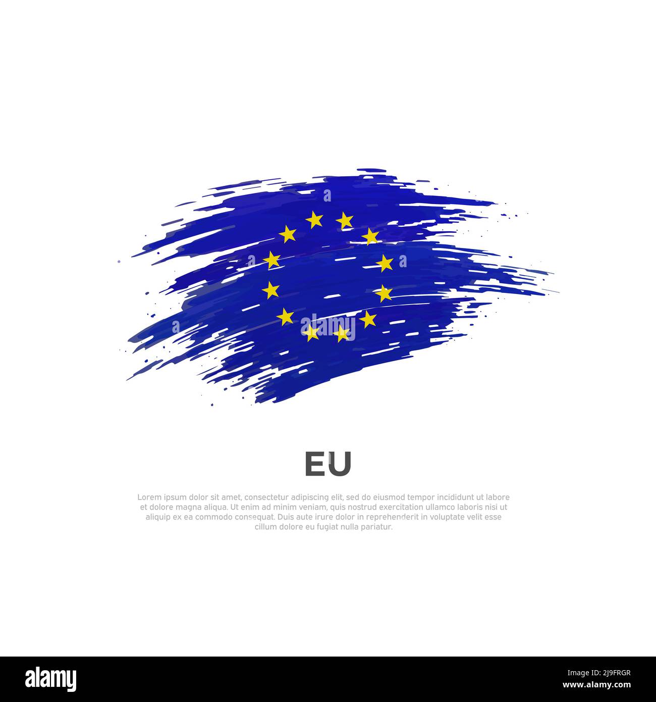 European union flag. Brush strokes. Colored stripes EU flag on a white ...