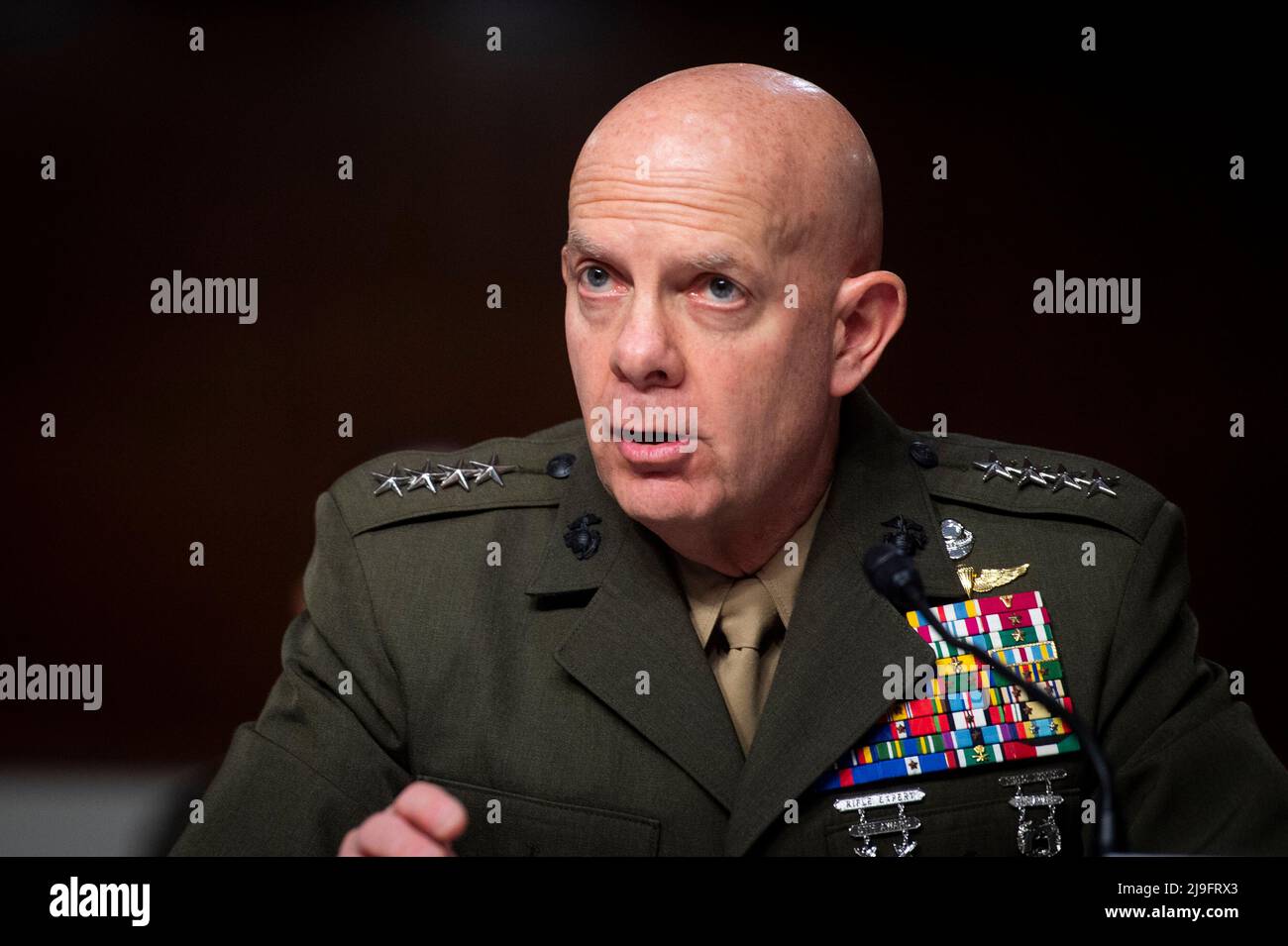 Commandant of the Marine Corps General David Berger offers his opening ...