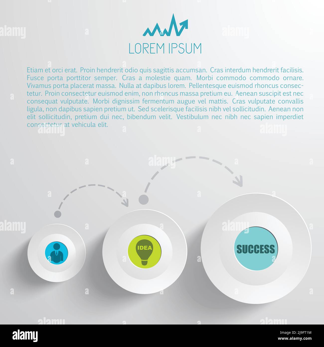 Abstract business infographics with text circles flow icons success ...