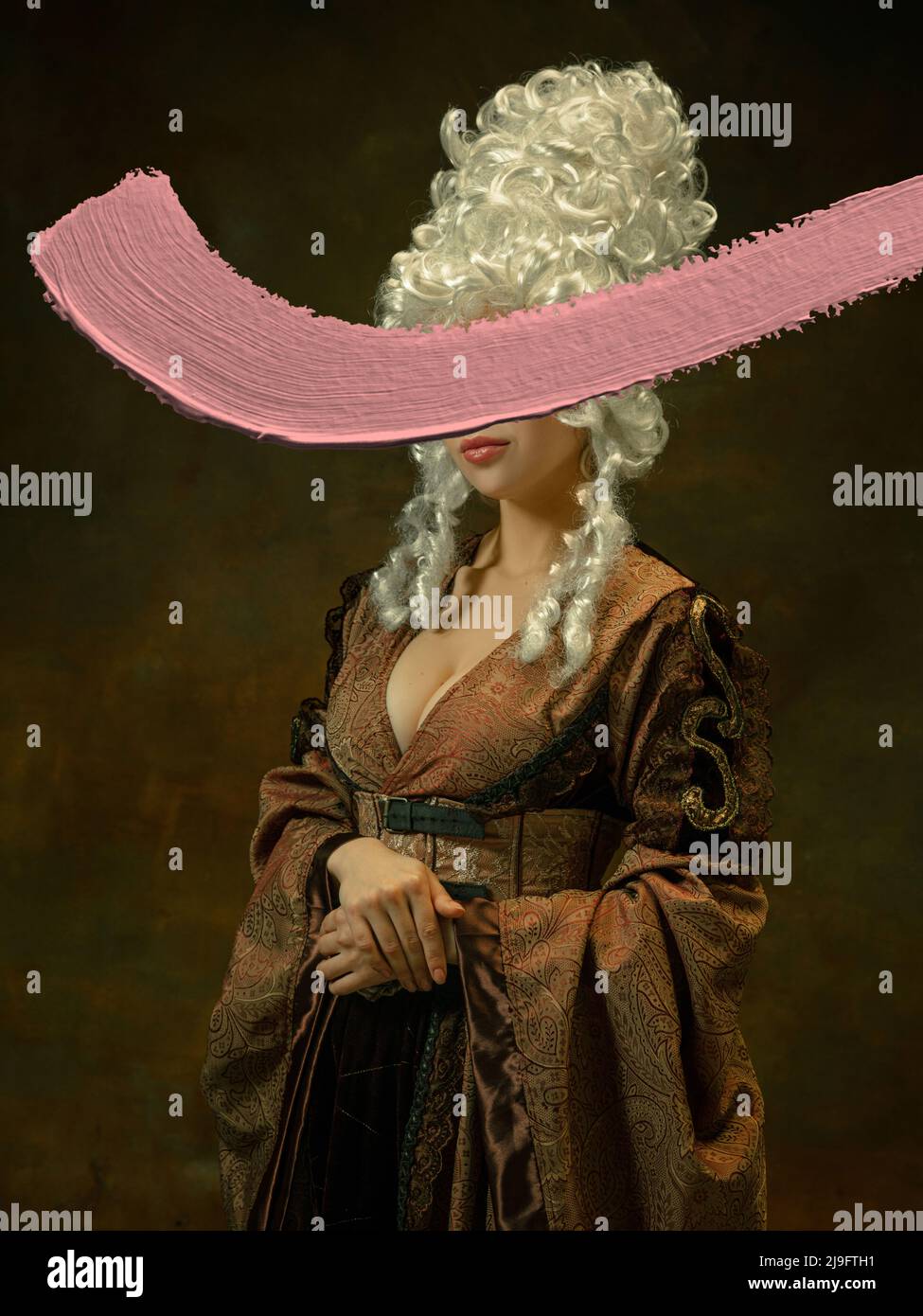 Creative artwork. Portrait of girl in image of medieval viscountess ...