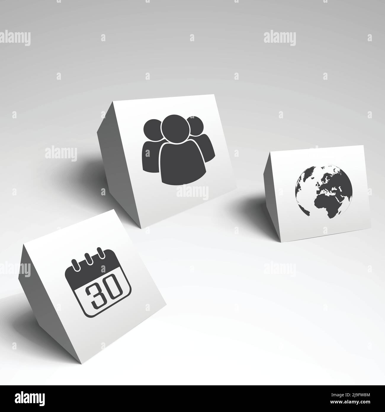 Three isolated in modern style icon set with business card elements on ...