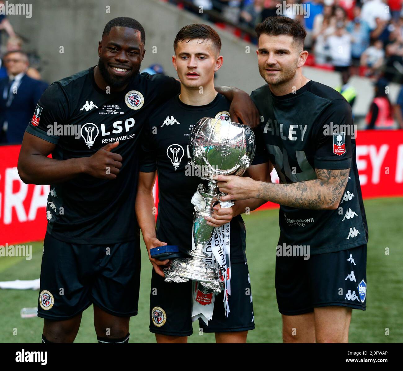 LONDON, ENGLAND - MAY 22: L-R James Alabi and James Vennings and Jack ...