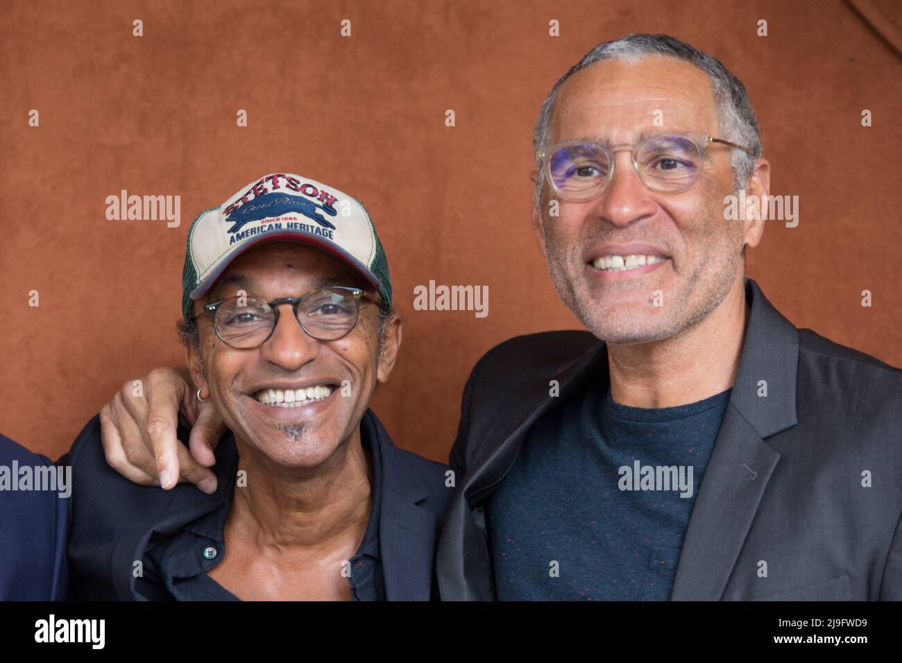 Paris, France. May 23, 2022, Manu Katche and Richard Dacoury at Village ...