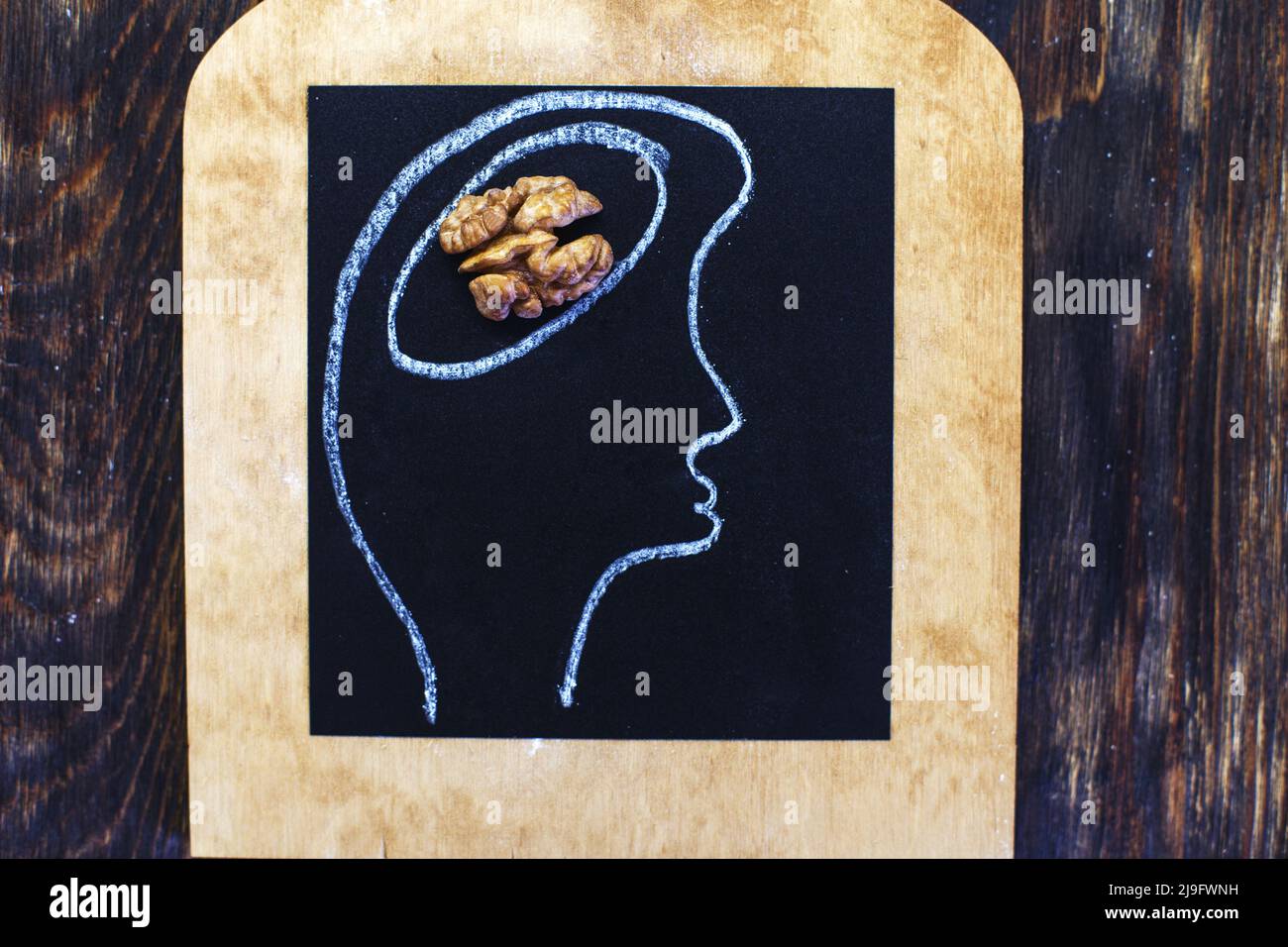 silhouette of person drawn head with abstraction brain in the form of ...