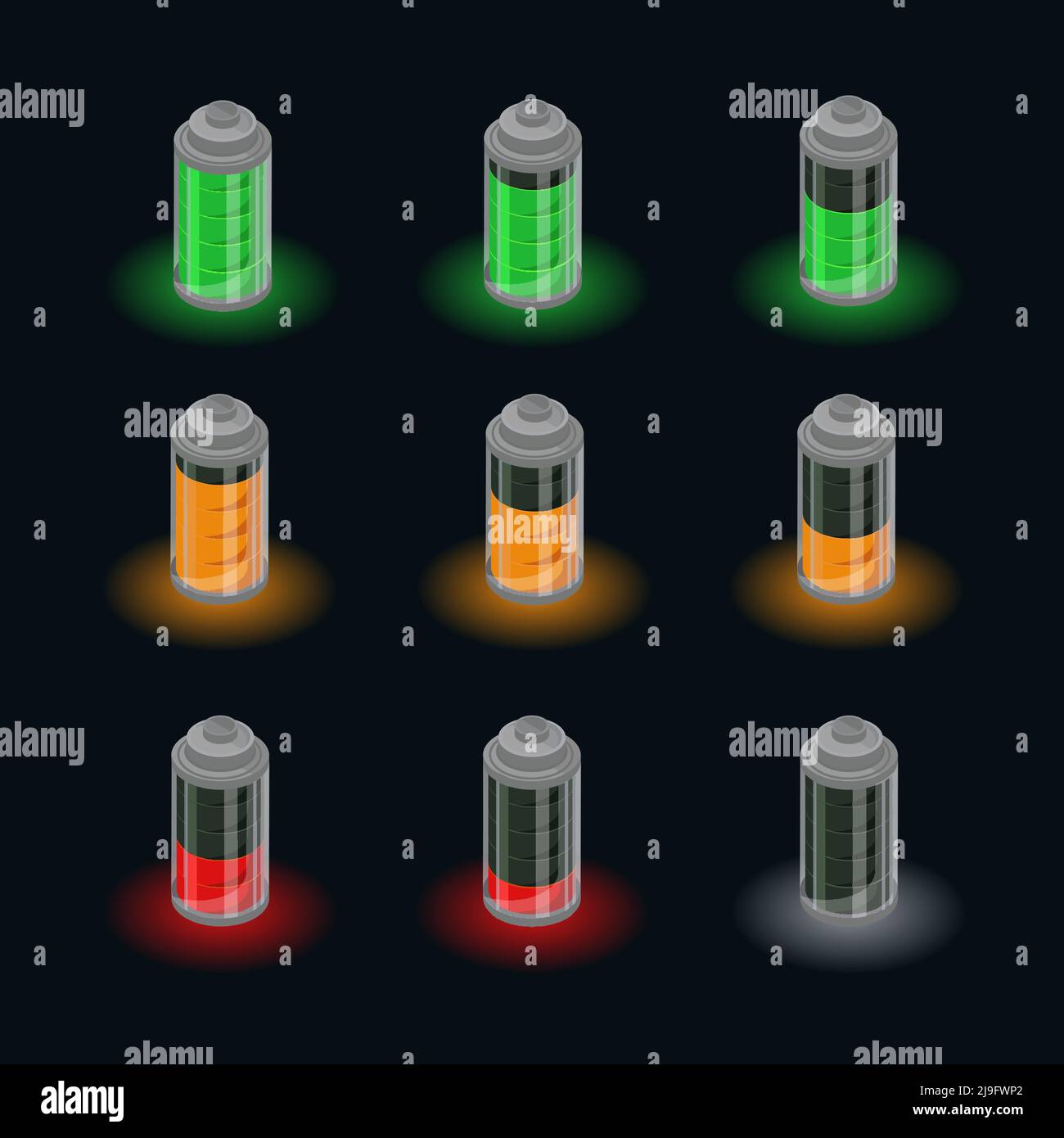 Battery status indicators icons hi-res stock photography and images - Alamy