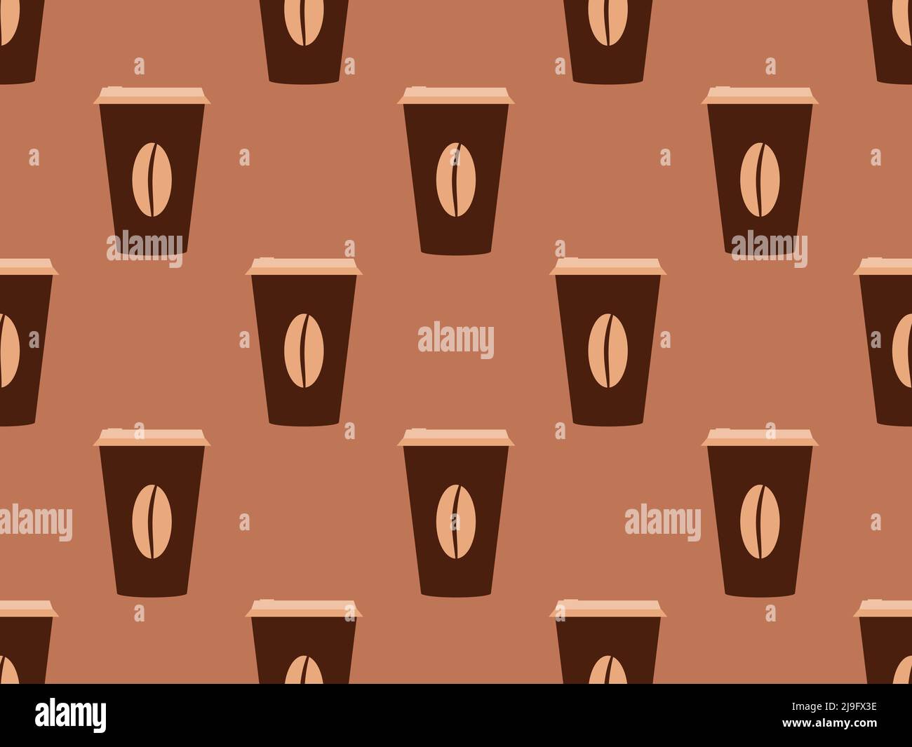 Coffee paper cup seamless pattern. Paper cups with cappuccino and ...