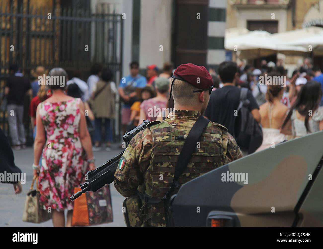May 19th 2022 , Florence, Italy, Italian soldier during service in the ...