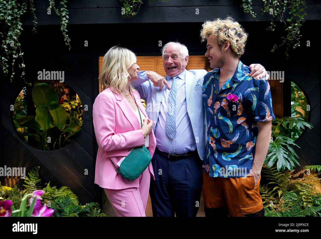 Johnny Ball (centre) celebrates his 84th birthday with his daughter Zoe ...