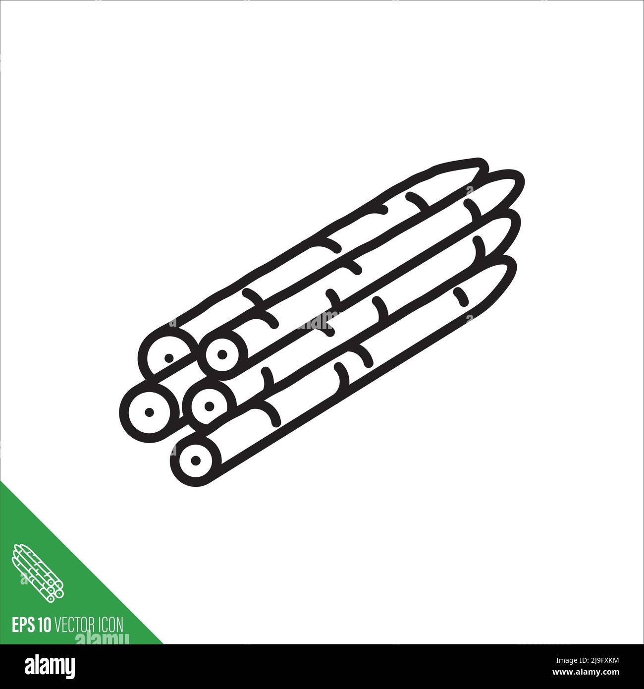 Budock roots or gobo vegetable icon, outline style vector illustration ...