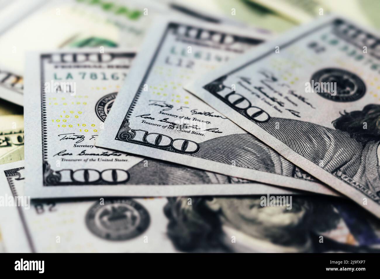 American paper dollar bills background. Hundred dollar banknotes ...