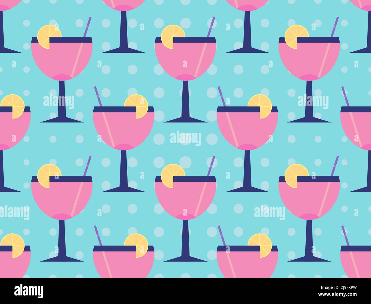 Cocktail with umbrellas 80s style seamless pattern. Alcoholic cocktails ...