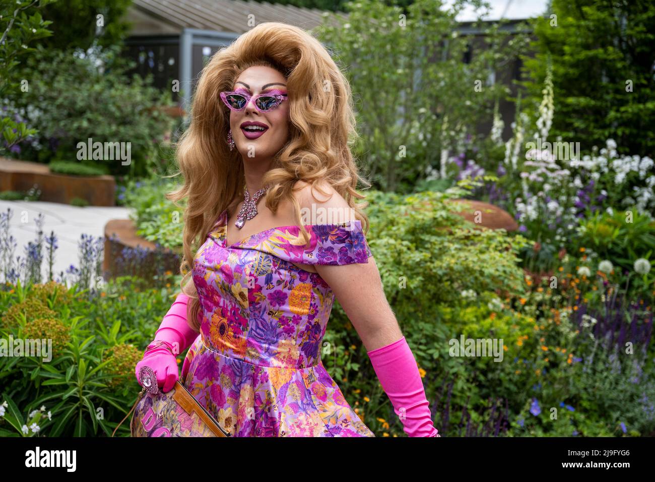 London, UK. 23 May 2022. The Drag Queen gardener at the press day of ...