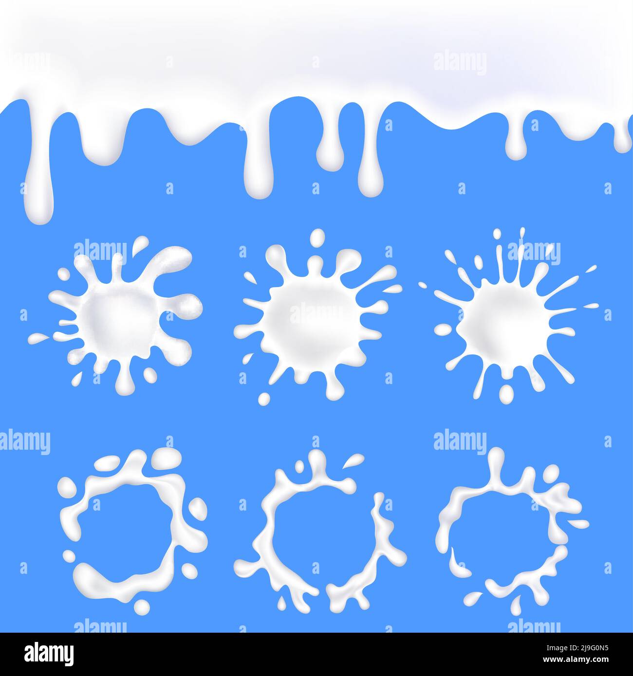 Set of various isolated white milk spot outlines with drops good for ...