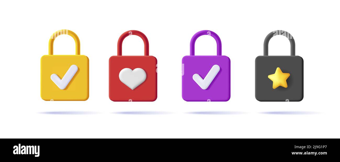 Set of padlock icons with keyhole in different shapes Stock Vector ...