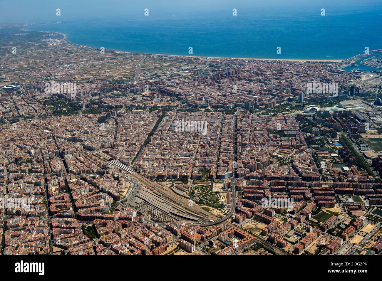 Aerial view of Valencia, Spain Stock Photo - Alamy