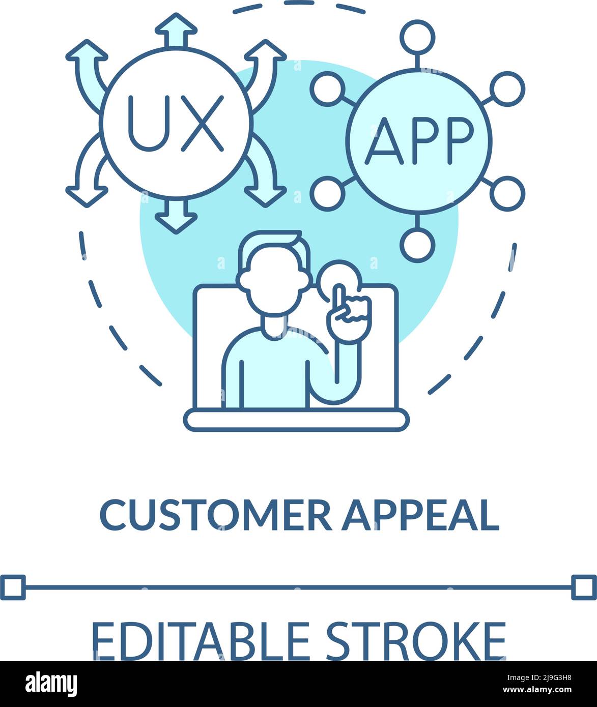 Customer appeal turquoise concept icon Stock Vector Image & Art - Alamy