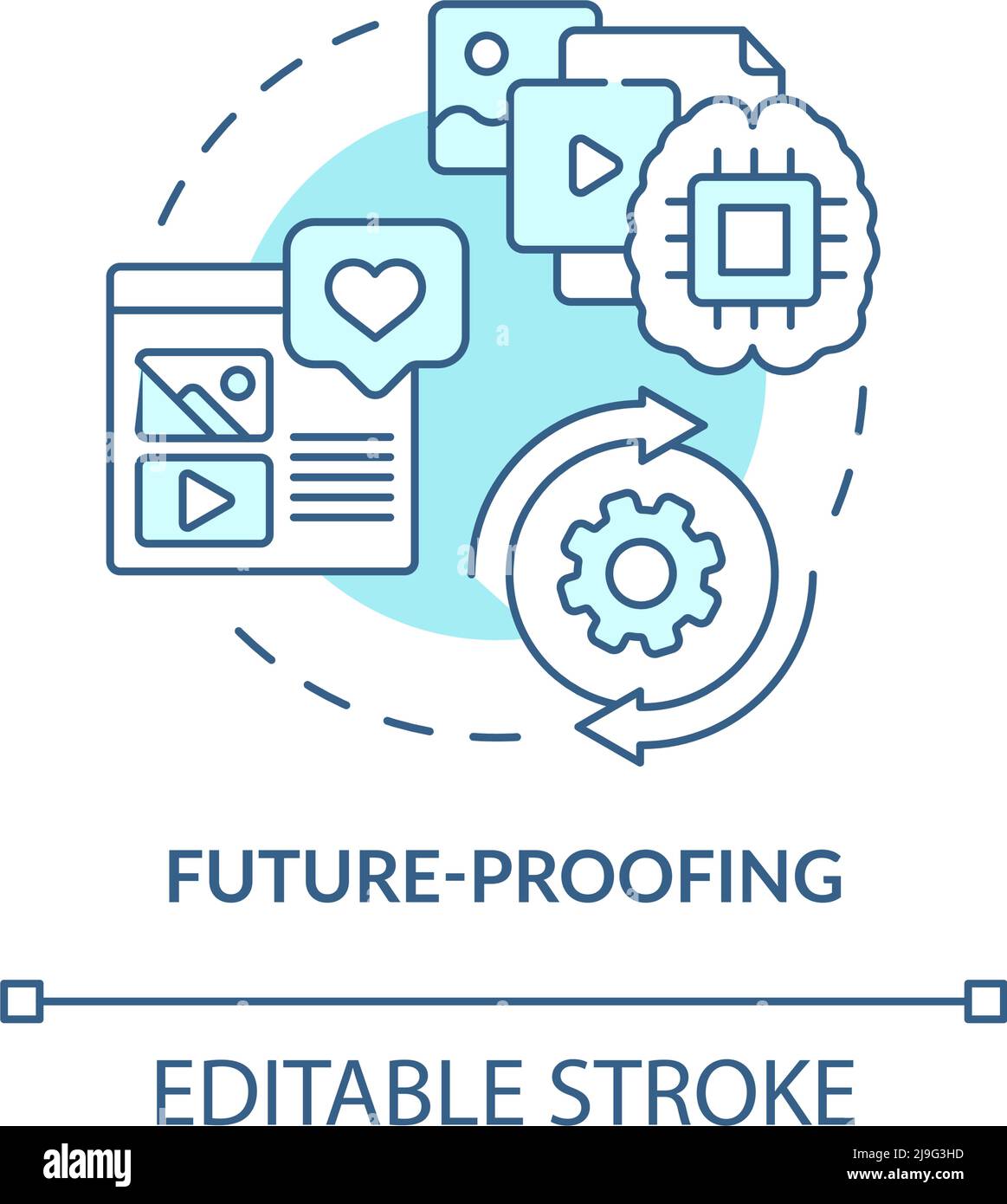 Future proofing turquoise concept icon Stock Vector Image & Art - Alamy