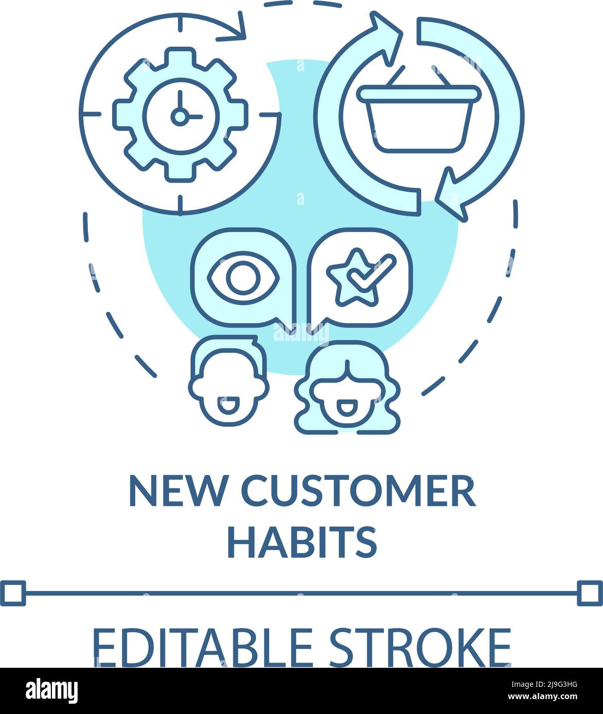 New customer habits turquoise concept icon Stock Vector Image & Art - Alamy