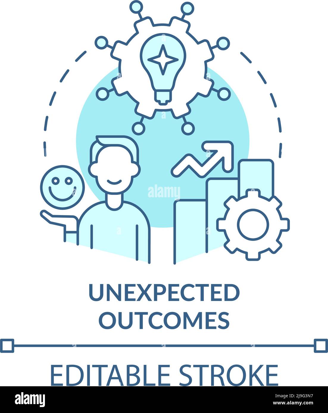 Unexpected outcomes turquoise concept icon Stock Vector Image & Art - Alamy