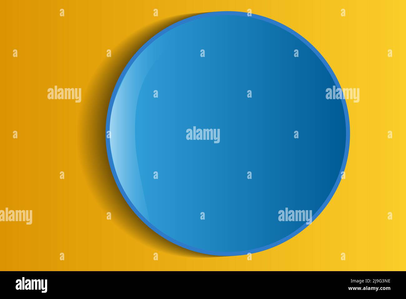 a blue plate on a yellow background. vector illustration Stock Vector ...