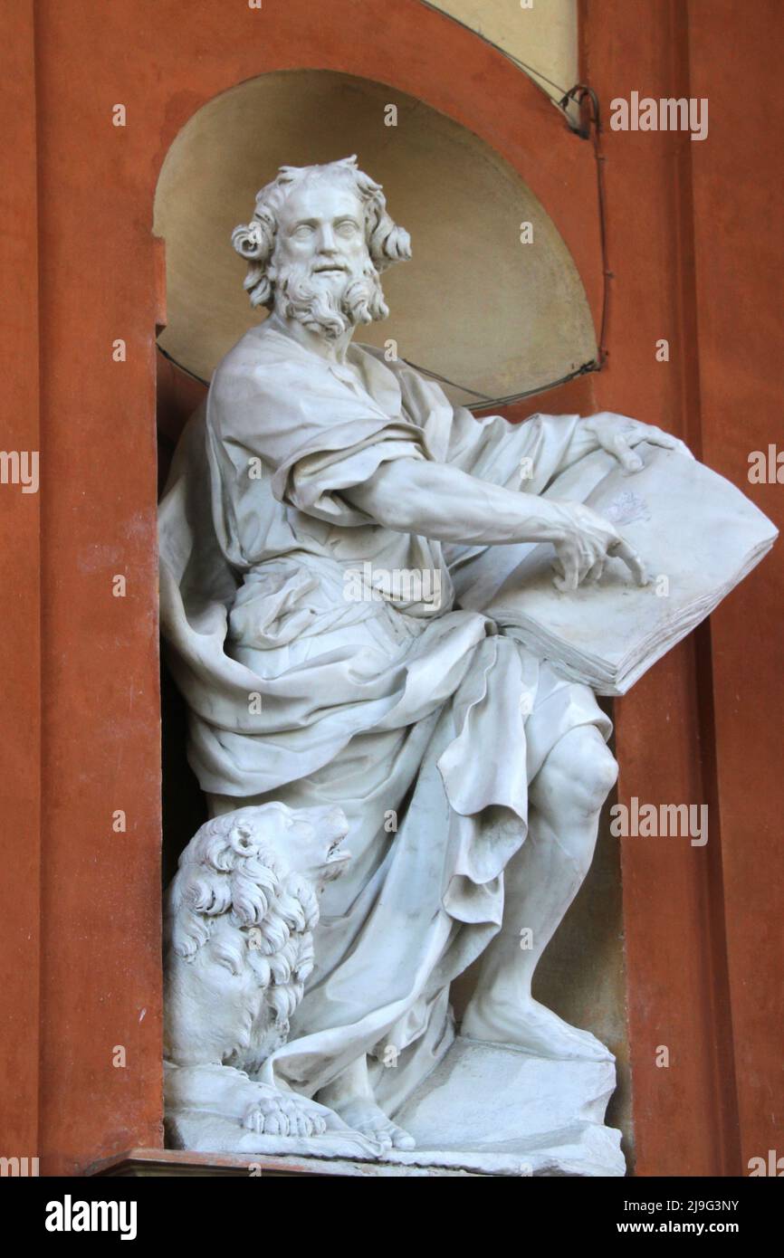 Bologna, Italy. Statue of Saint Mark in the Sanctuary of the Madonna of ...