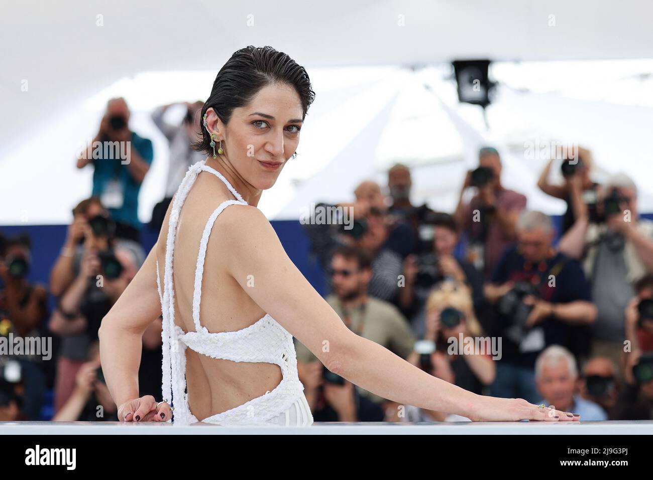 Cannes, France. 23rd May, 2022. Zar Amir Ebrahimi attends the photocall for "Holy Spider" during ...