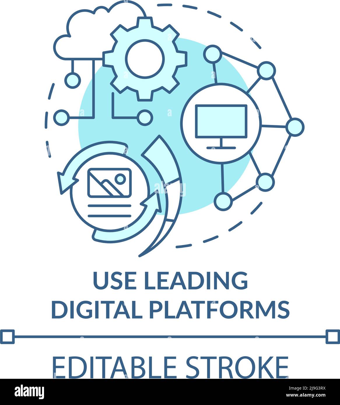 Use leading digital platforms turquoise concept icon Stock Vector Image ...