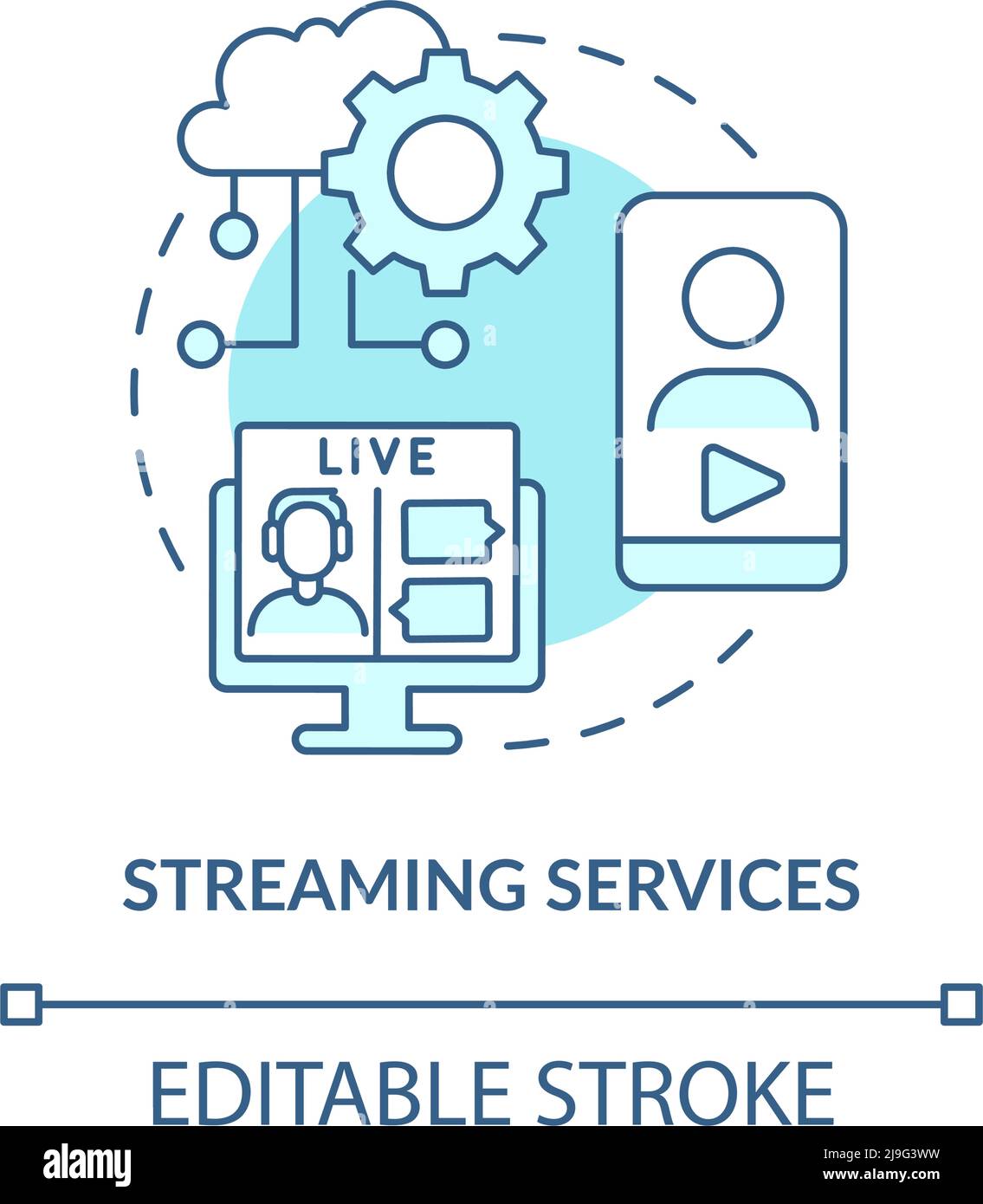 Streaming services turquoise concept icon Stock Vector Image & Art - Alamy