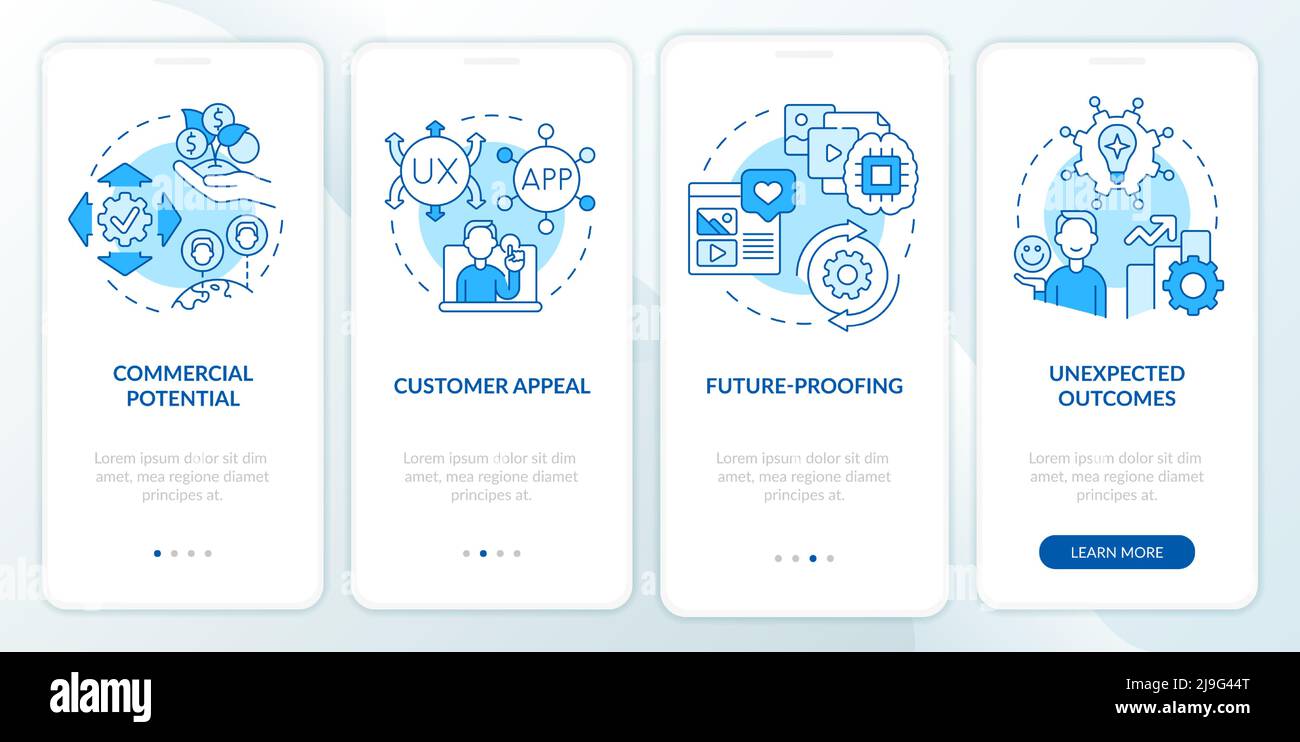 Digital first mindset importance blue onboarding mobile app screen ...