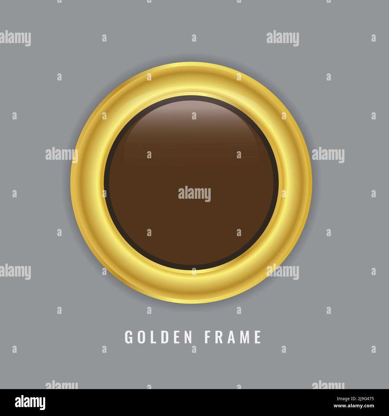 Realistic round or circle golden border frame Stock Vector Image & Art ...