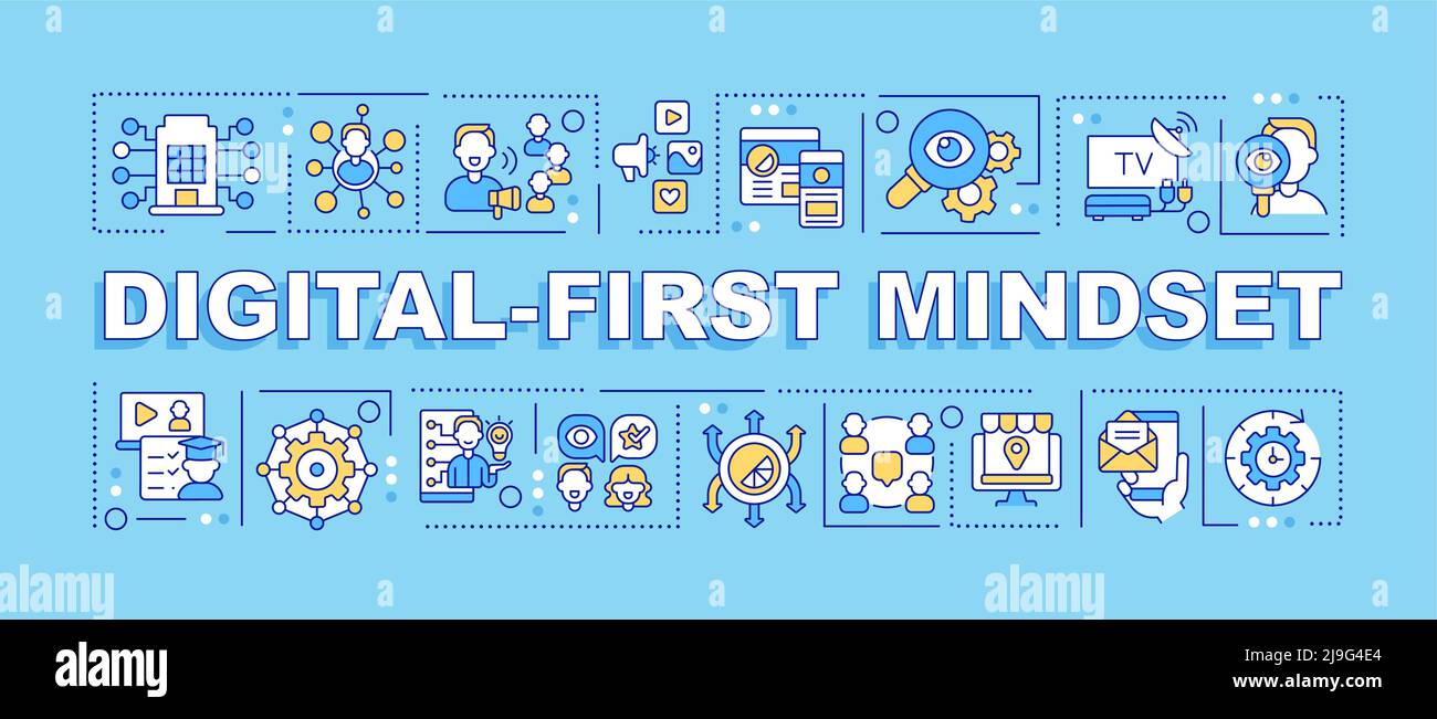 Digital first mindset word concepts blue banner Stock Vector Image & Art - Alamy