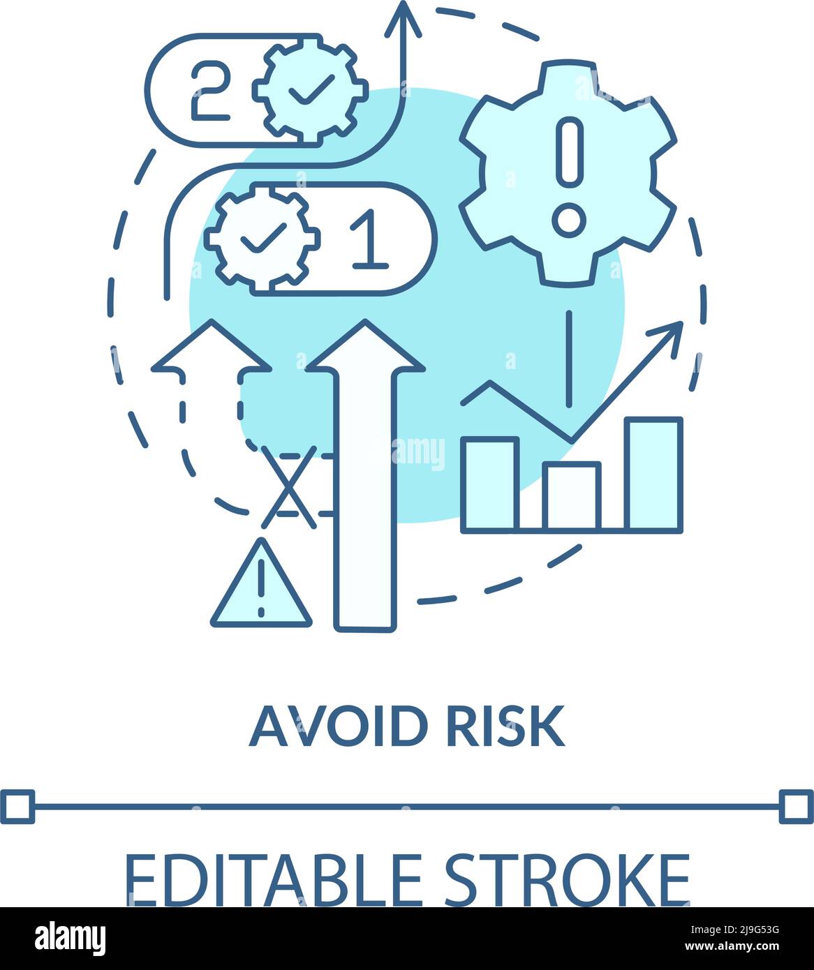 Avoid risk turquoise concept icon Stock Vector Image & Art - Alamy