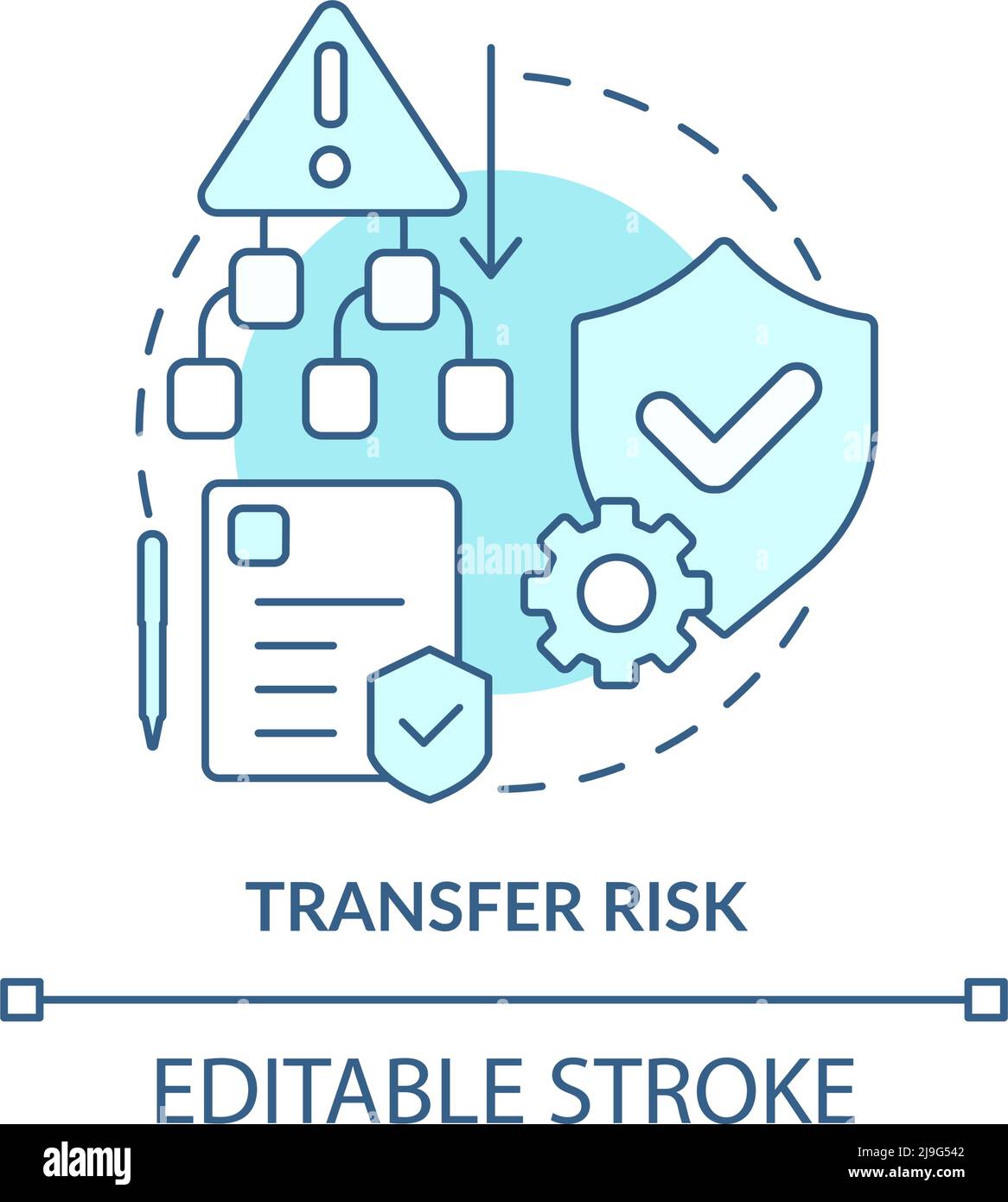 Transfer risk turquoise concept icon Stock Vector Image & Art - Alamy